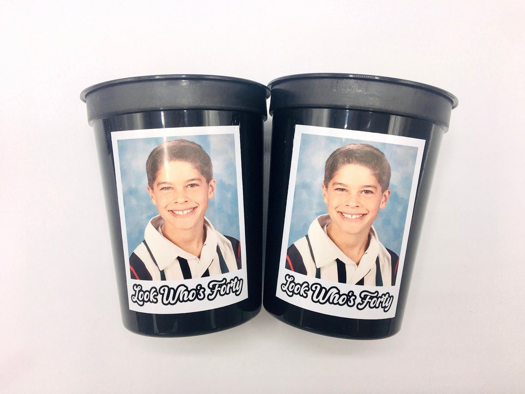 Personalized 40th Birthday Cups, Custom Face Party Favors - Etsy