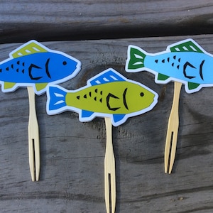 Fishing Party Cupcake Toppers - Fishing Cupcake Toppers Fishing Party ...