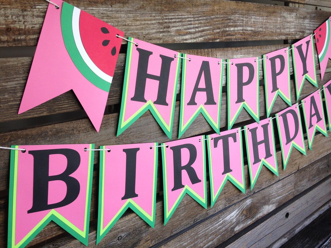 One in A Melon Birthday Banner One in A Melon Banner Birthday ...