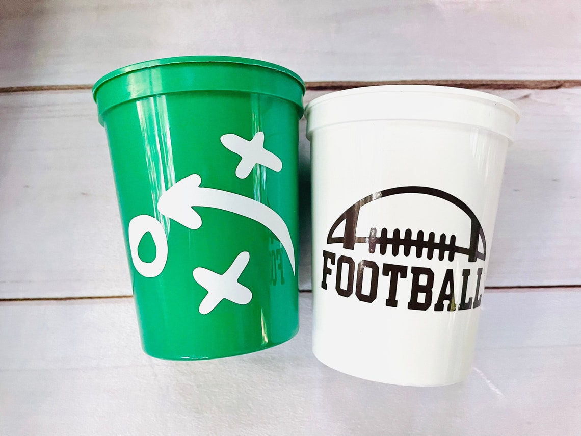 Football Party Cups: 16oz Reusable Stadium Cups, Game Day Favors - Etsy