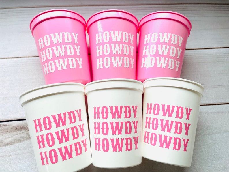 Howdy Cowgirl Party Cups - Cowgirl Birthday Party, Cowgirl Bachelorette ...