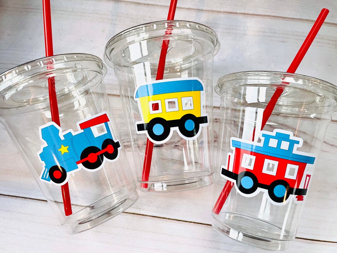 Train Party Cups - Train Cups Train Party Decorations Train Baby Shower ...
