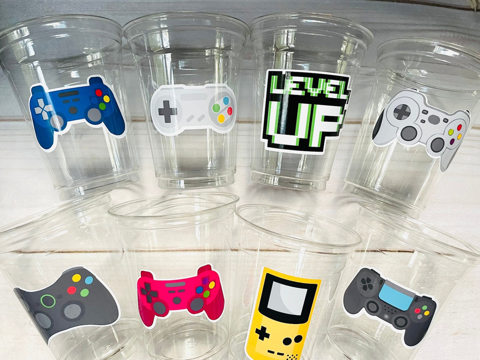Video Game Party Cups Disposable Video Game Cups Level up - Etsy