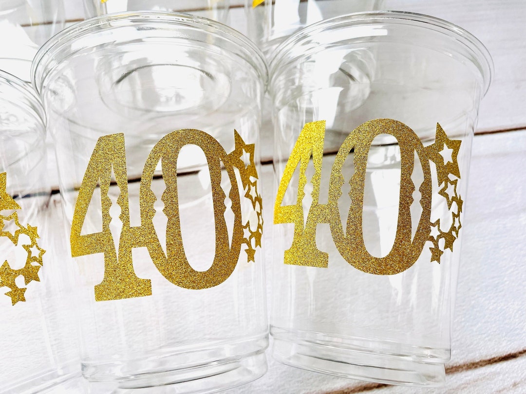 40th Birthday Party Cups, 40th Birthday Cassette Tape Party, Gold 40th ...
