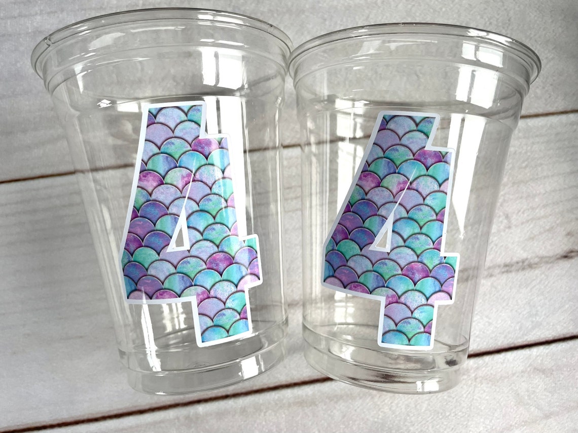 Mermaid Scales Party Cups - 16oz Disposable Cups - Etsy