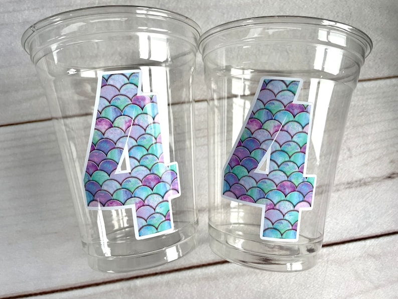 Mermaid Scales Party Cups - 16oz Disposable Cups - Etsy
