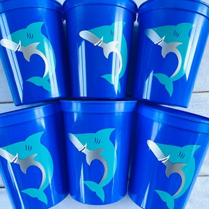 Shark Party Cups Shark Reusable Cups Shark Party Favors Under the Sea ...