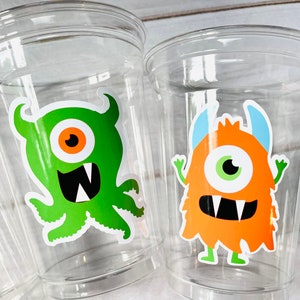 Monster Party Cups – Birthday Decorations, Favors With Lids - Etsy