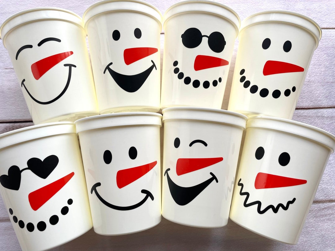 Snowman Party Cups, Christmas Party Cups, Snowman Party Favors, Winter ...
