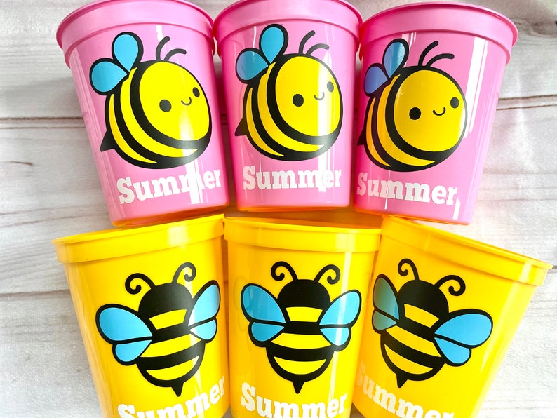 Bumble Bee Party Cups, 16oz Stadium Cups - Etsy
