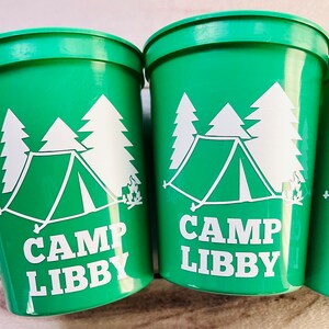 Camping Birthday, Personalized Camping Party Cups, Camping Birthday ...
