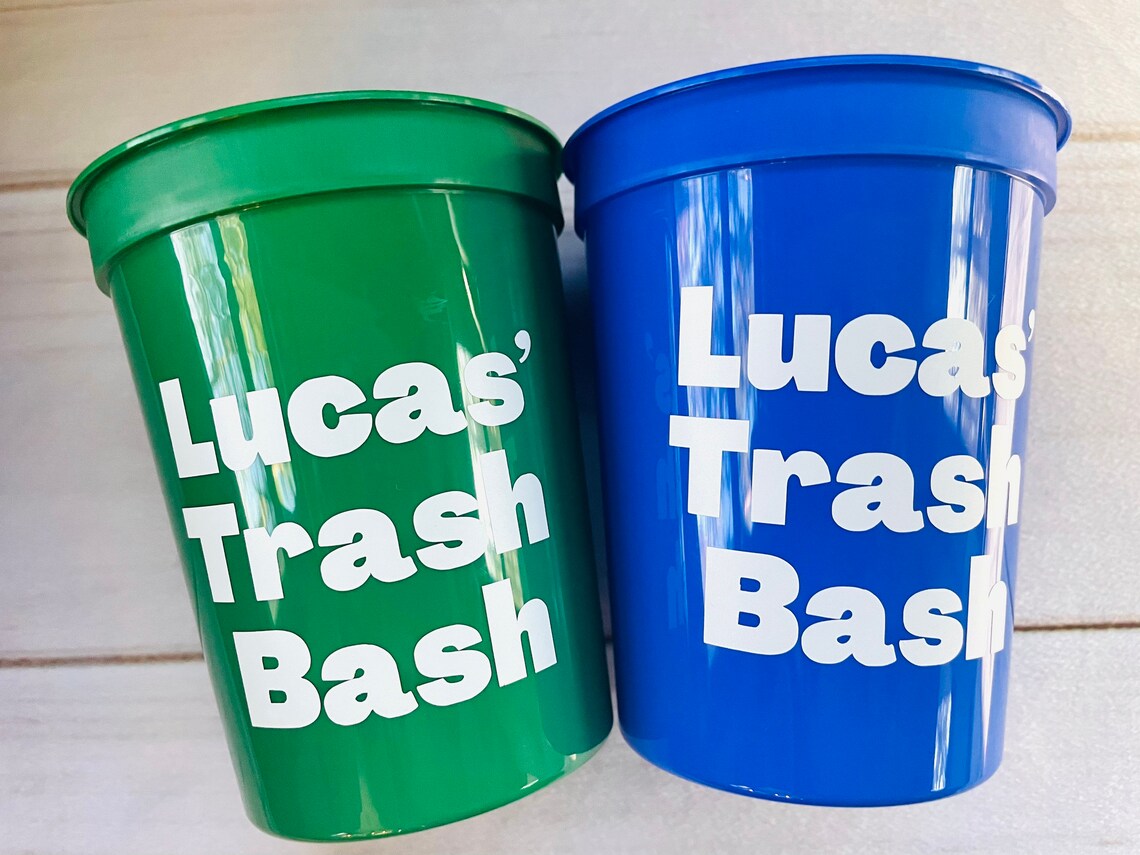 Garbage Truck Party Cups Reusable 16oz Stadium Cups Trash - Etsy