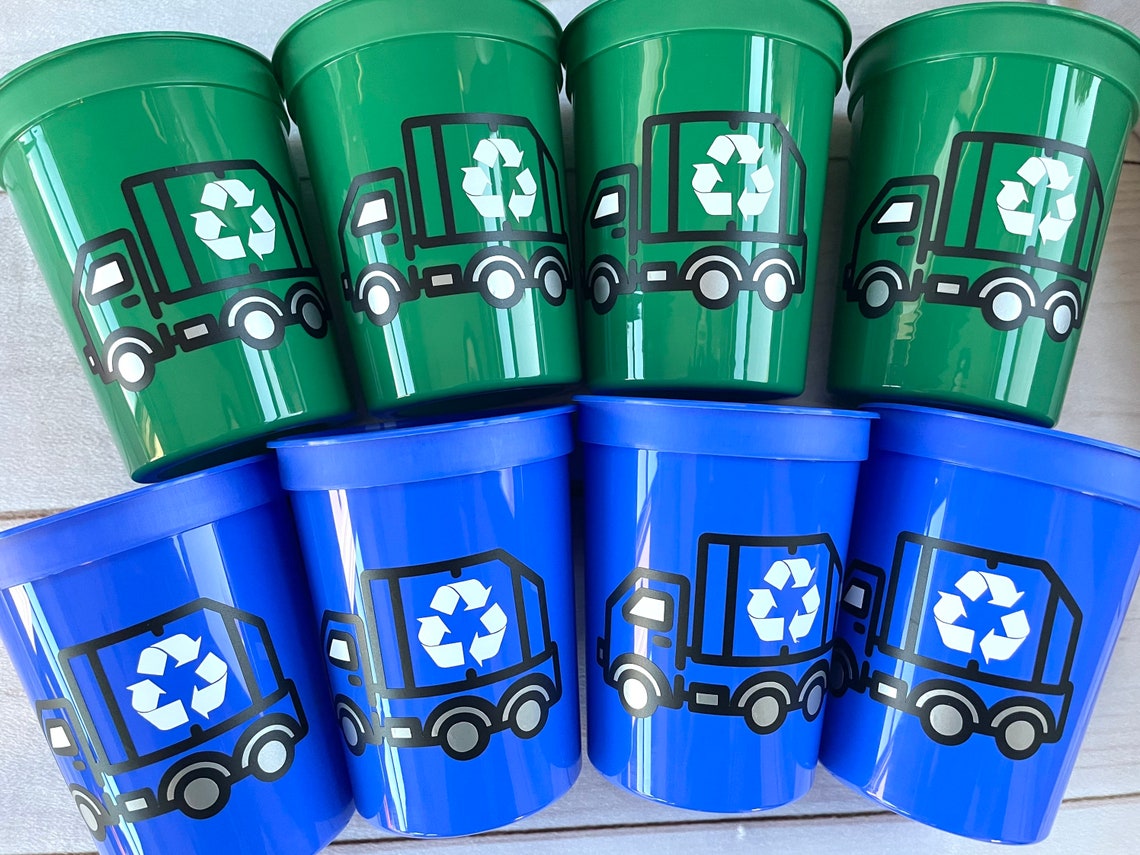 Garbage Truck Party Cups Reusable 16oz Stadium Cups Trash - Etsy