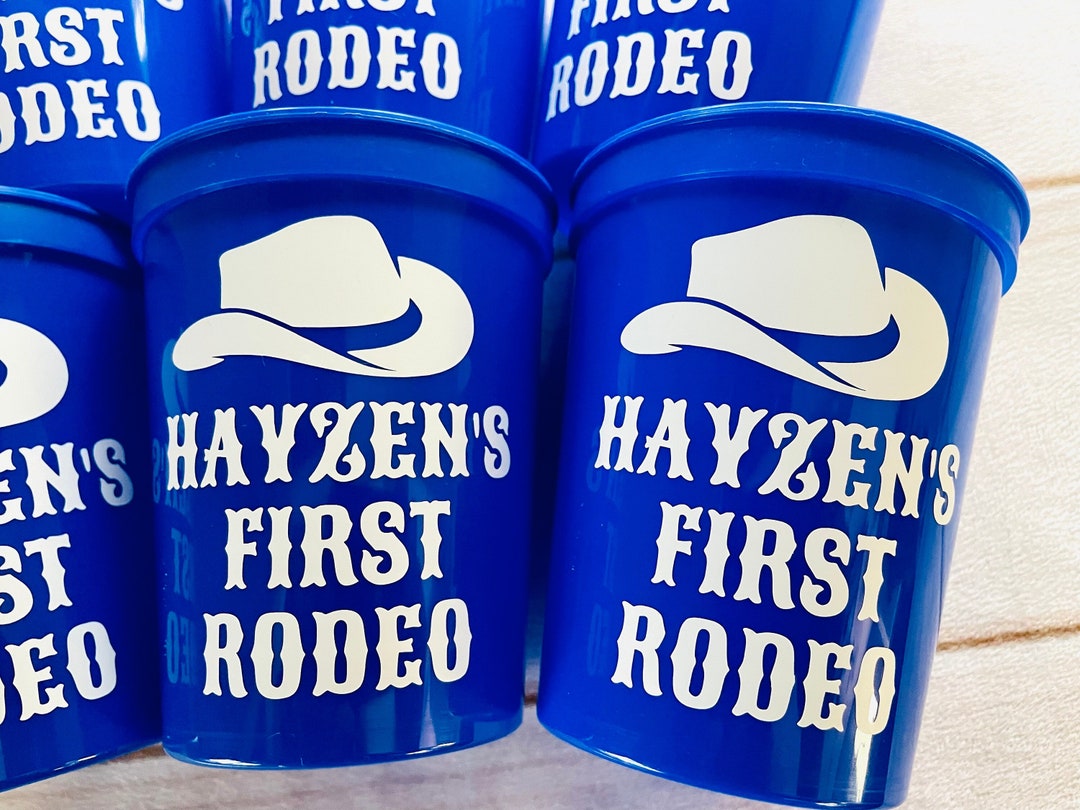 First Rodeo Birthday Cups, First Rodeo Party Cups, Personalized Cowboy ...