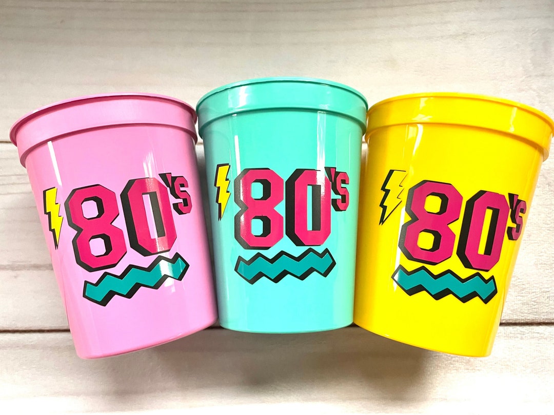 80s Party Cups - 80s Party Decorations, 80s Birthday Cups, I Love the ...