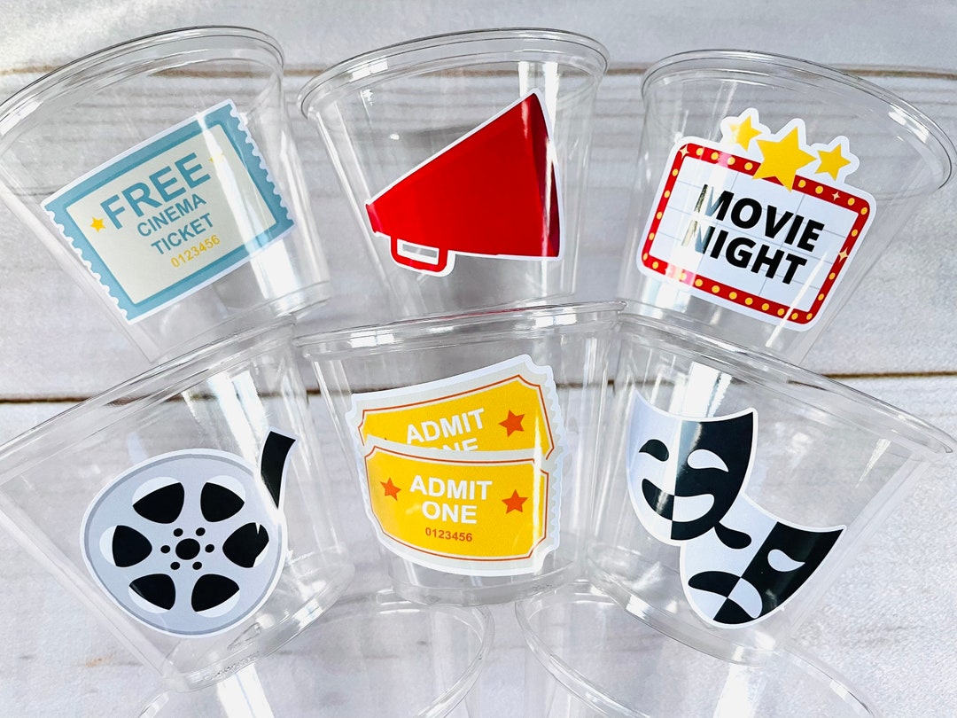 Popcorn Birthday Party Cups, Movie Party Favors, Popcorn Party Favors ...