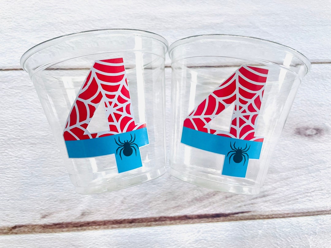 Spider Superhero Party Cups, First Birthday Decorations - Etsy