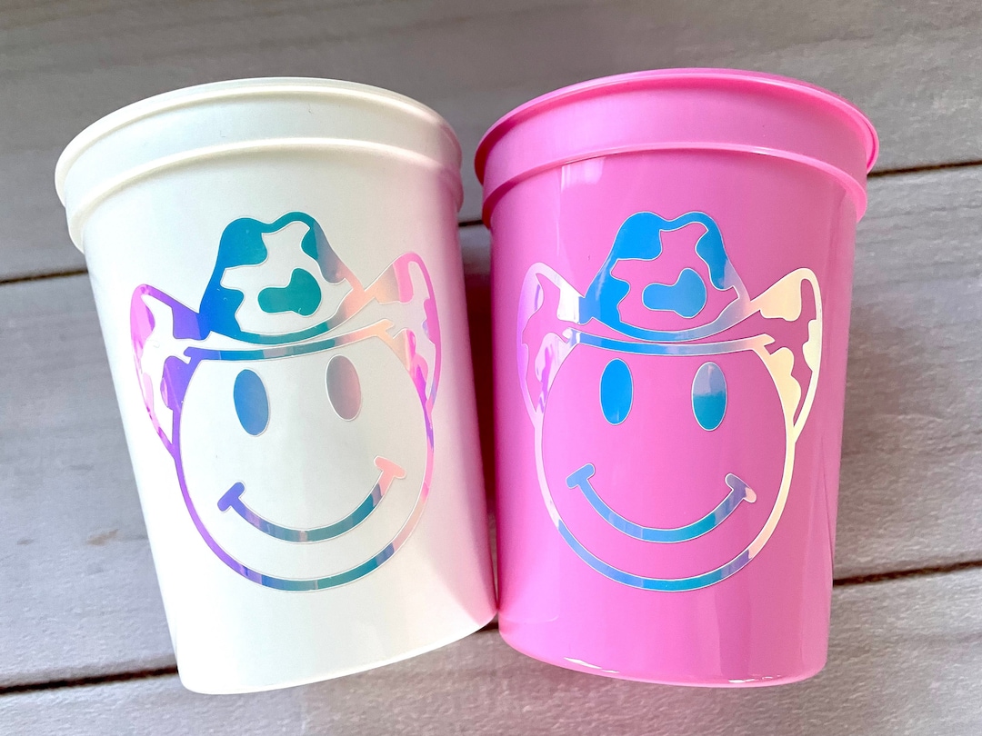 Cowgirl Party Cups, Holographic Vinyl, Rodeo Bachelorette Reusable ...