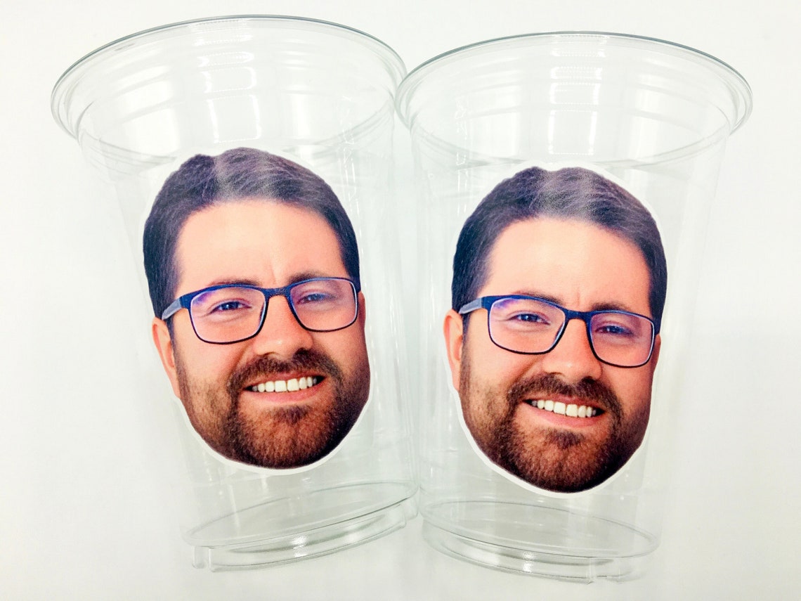 Personalized Photo Party Cups, Custom Face Decor - Etsy