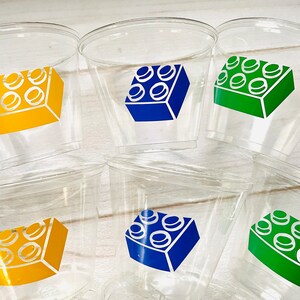 Building Block Party Cups, Vinyl Decal, 9oz Disposable - Etsy