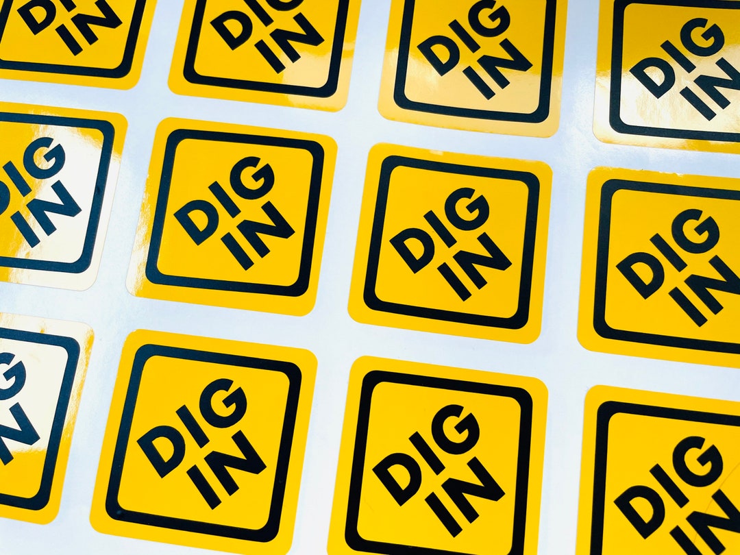 Construction Party Decals - Dig in Stickers, Construction Party ...