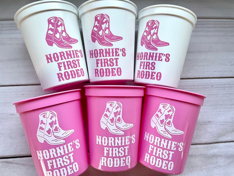 First Rodeo Birthday Cups, First Rodeo Party Cups, Personalized Cowgirl ...