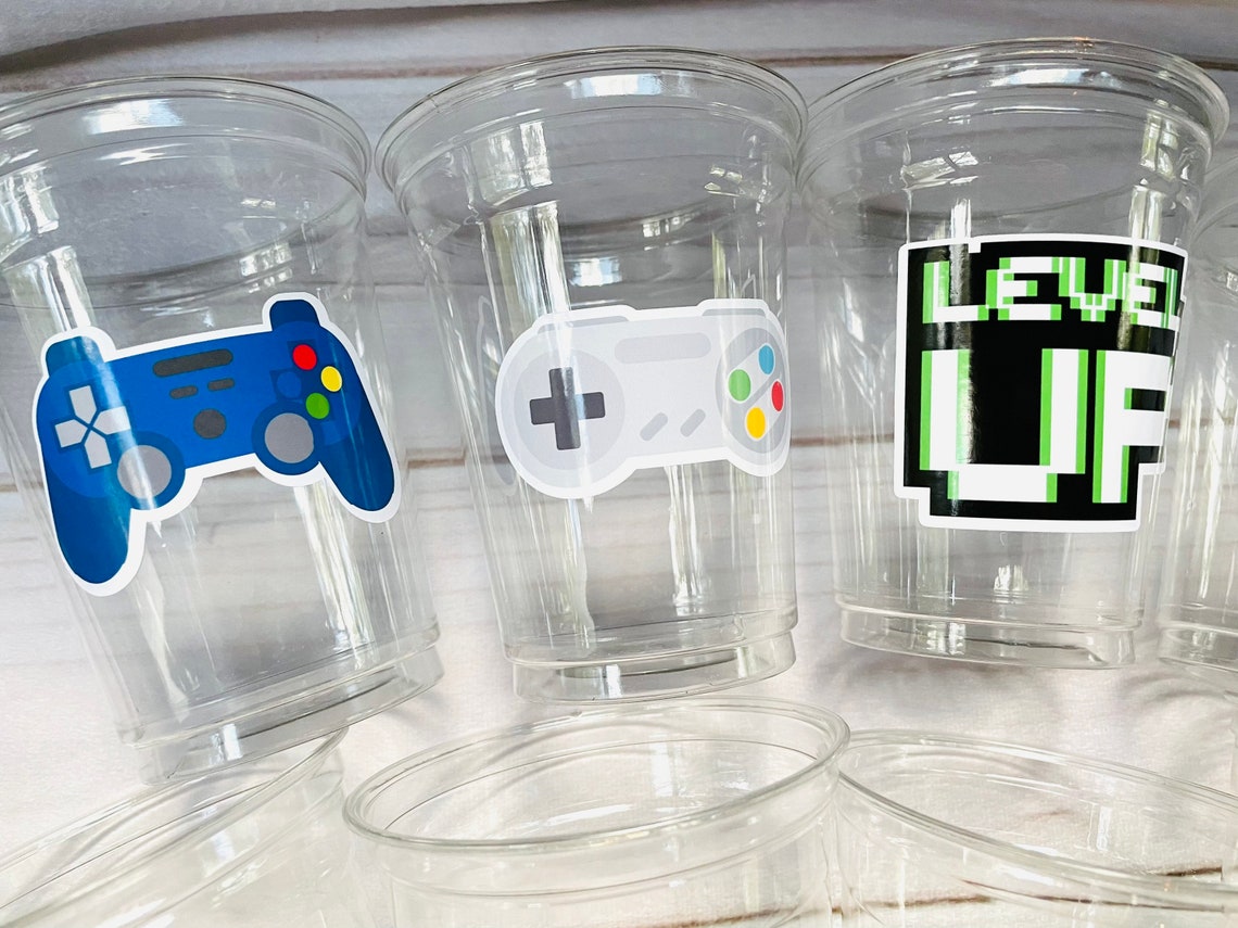 Video Game Party Cups Disposable Video Game Cups Level up - Etsy