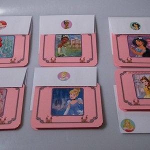 Disney Inspired Princess Note Cards Set of 6 With Decorated - Etsy