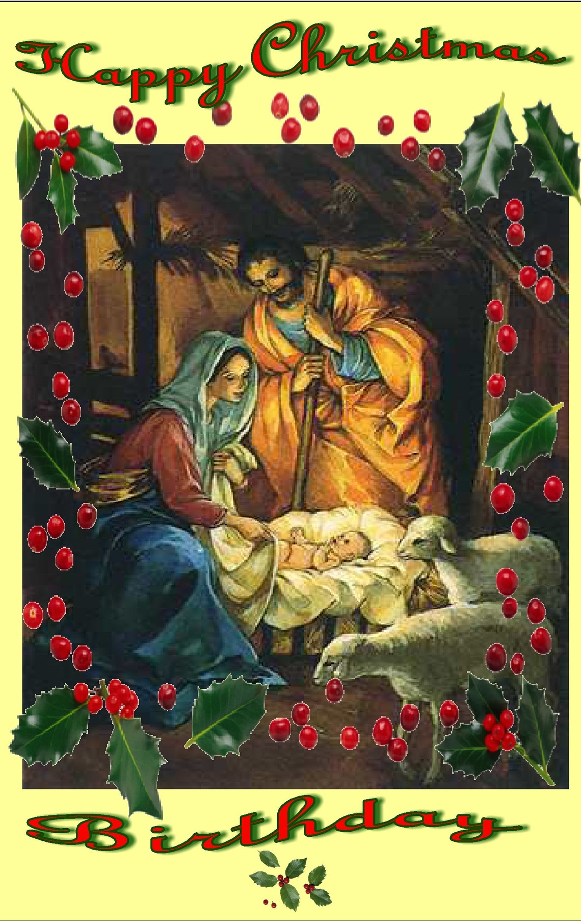 Happy Birthday Christmas Card for the Person Born on December 25th ...