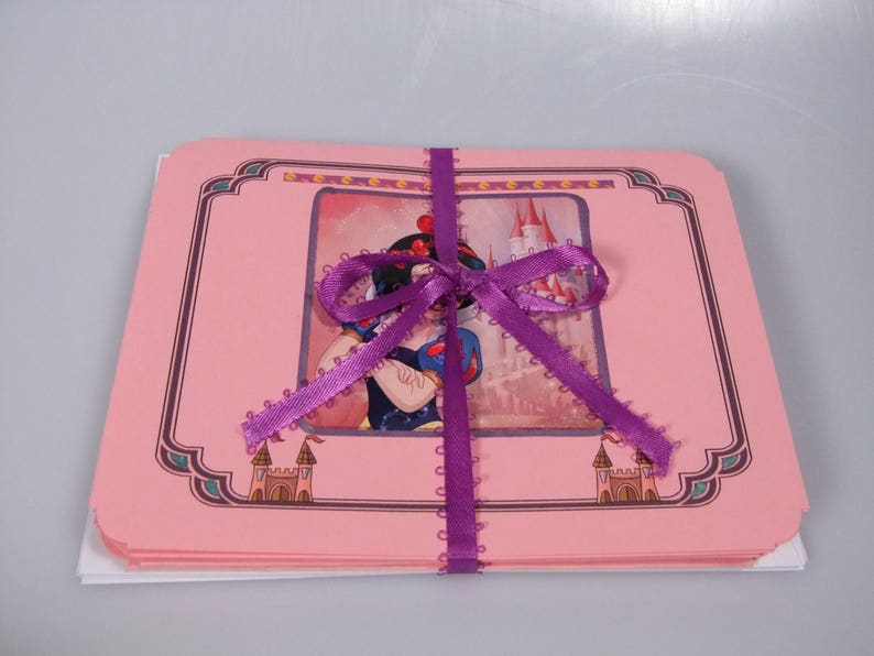 Disney Inspired Princess Note Cards Set of 6 With Decorated - Etsy