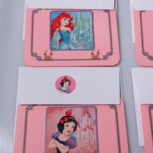 Disney Inspired Princess Note Cards Set of 6 With Decorated - Etsy