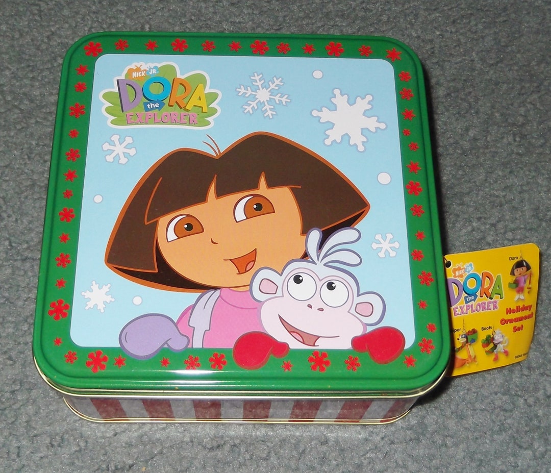 Vintage Dora the Explorer 3 Pc Christmas Ornament Set 2003 Carlton ...