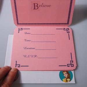Disney Inspired Princess Note Cards Set of 6 With Decorated - Etsy