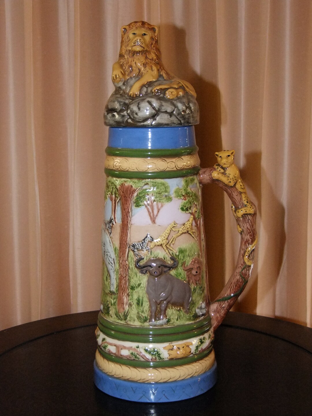 Vintage Extra Large Wild Animals Ceramic Stein Holland Mold 1973 - Etsy