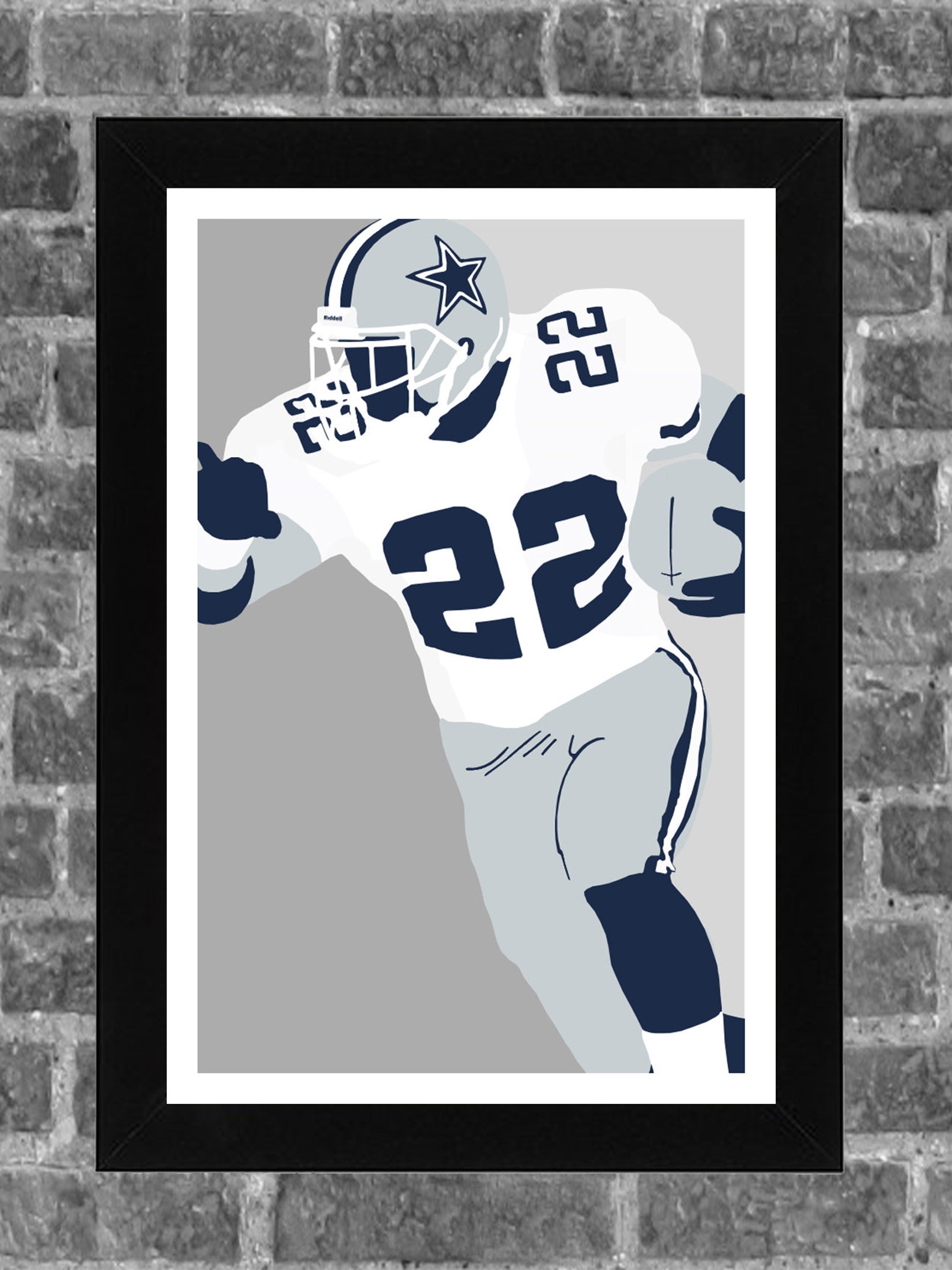 Emmitt Smith Dallas Sports Print Art 11x17 | Etsy