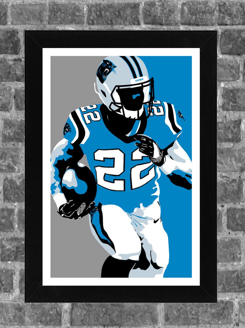 Carolina Panthers Christian McCaffrey Sports Print Art 11x17 | Etsy