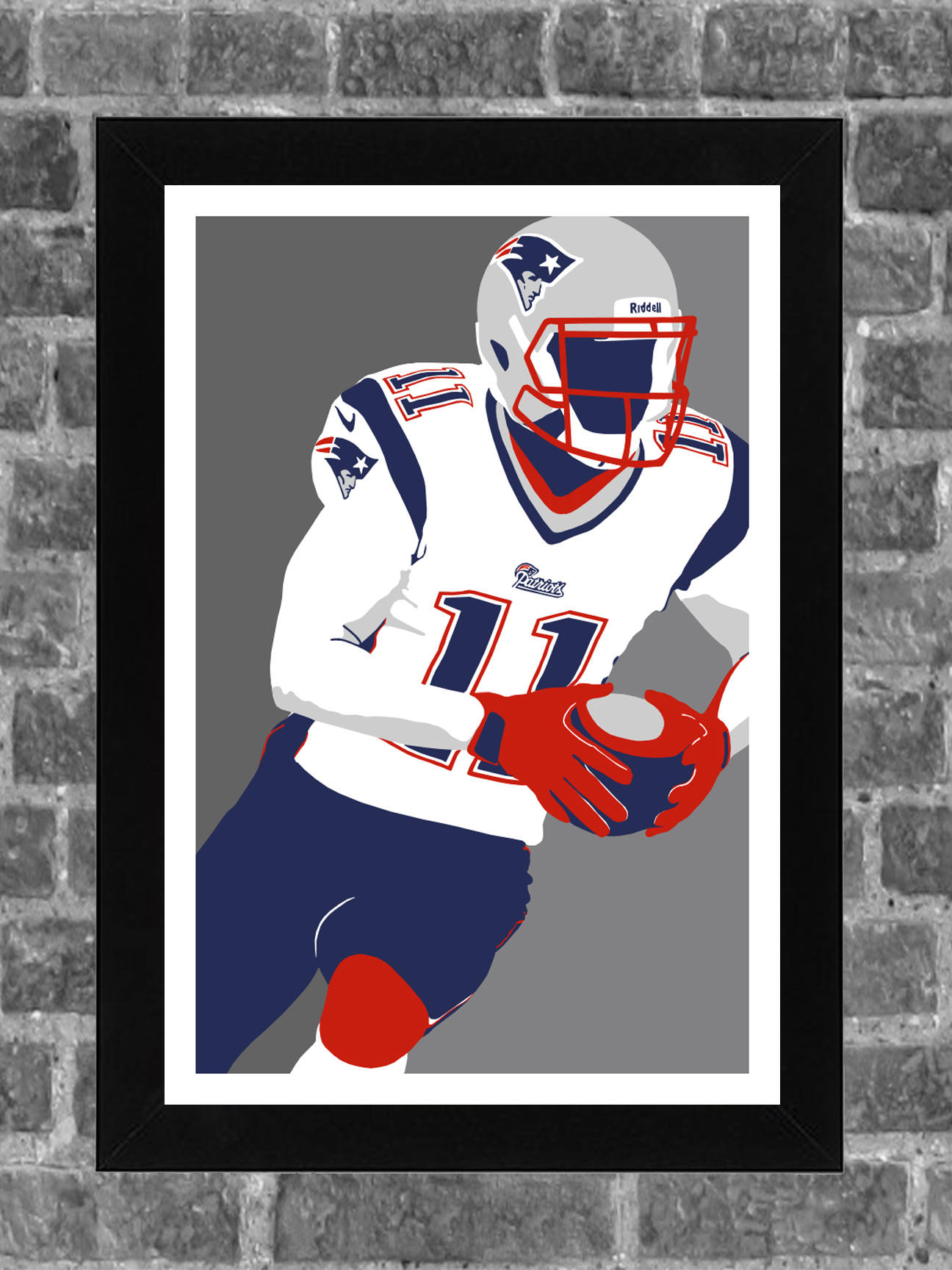 New England Julian Edelman Portrait Sports Print Art 11x17 | Etsy