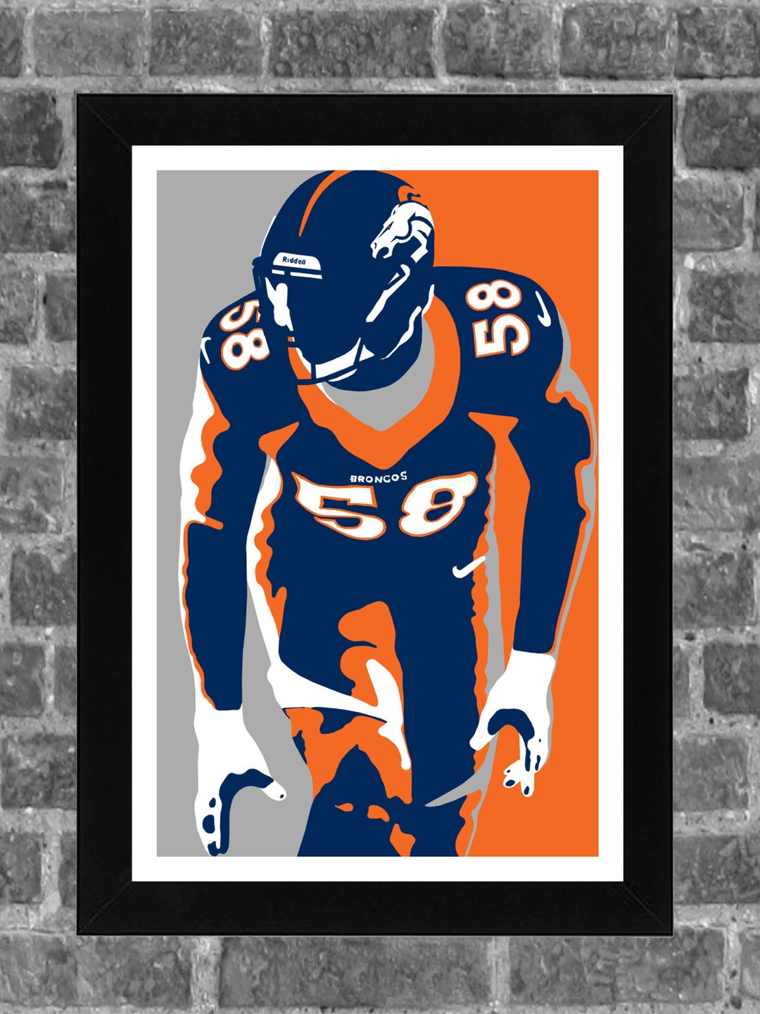 Denver Von Miller Sports Print Art 11x17 - Etsy