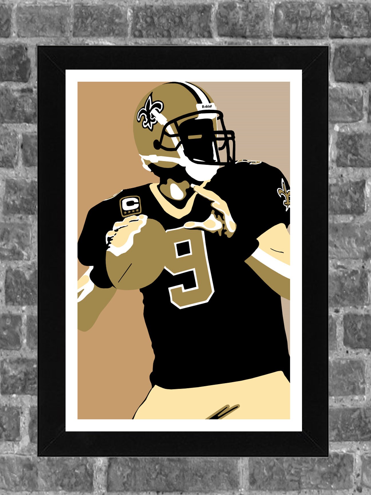 New Orleans Drew Brees Portrait Sports Print Art 11x17 - Etsy