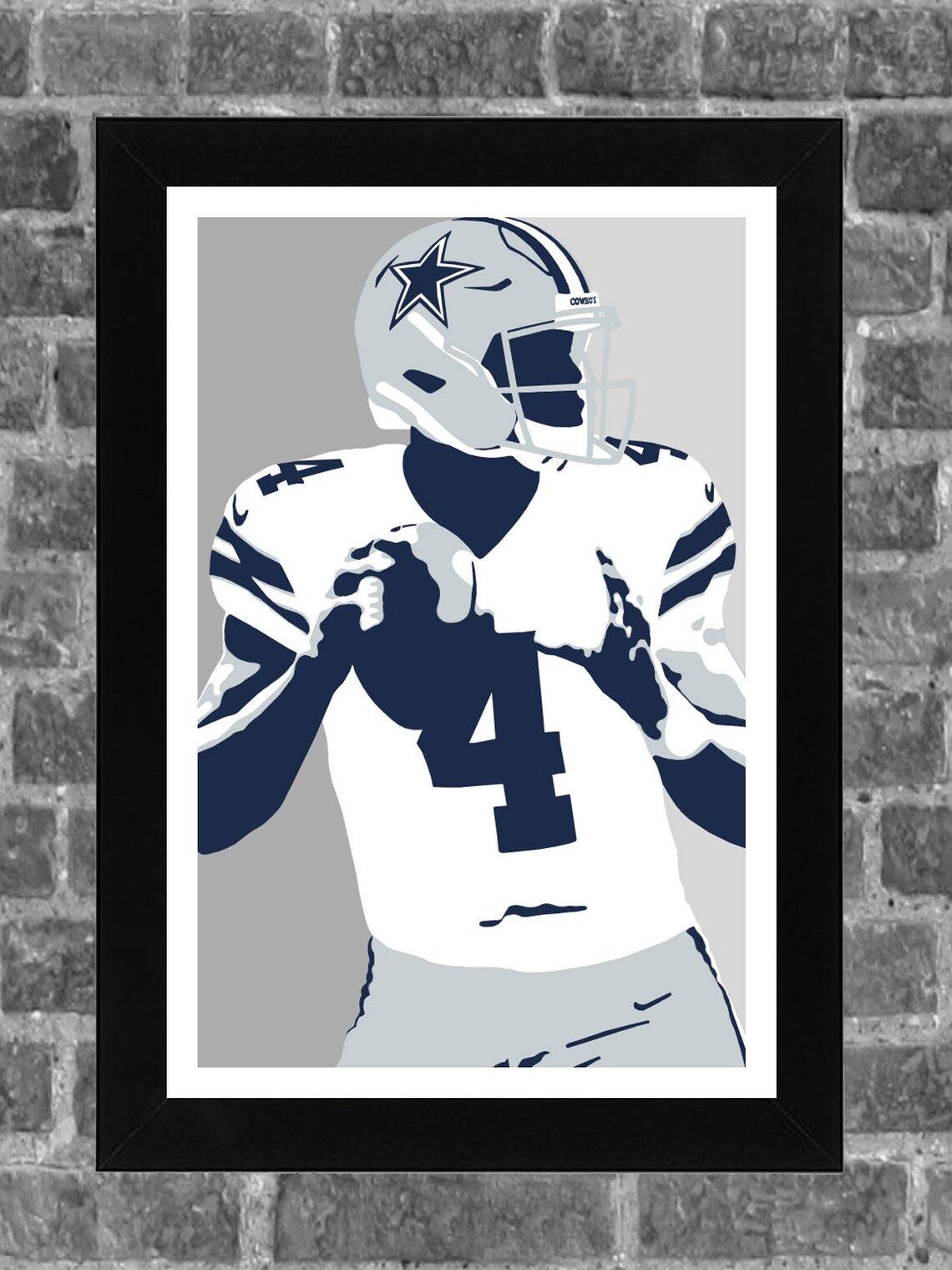 Dallas Dak Prescott Sports Print Art 11x17 | Etsy