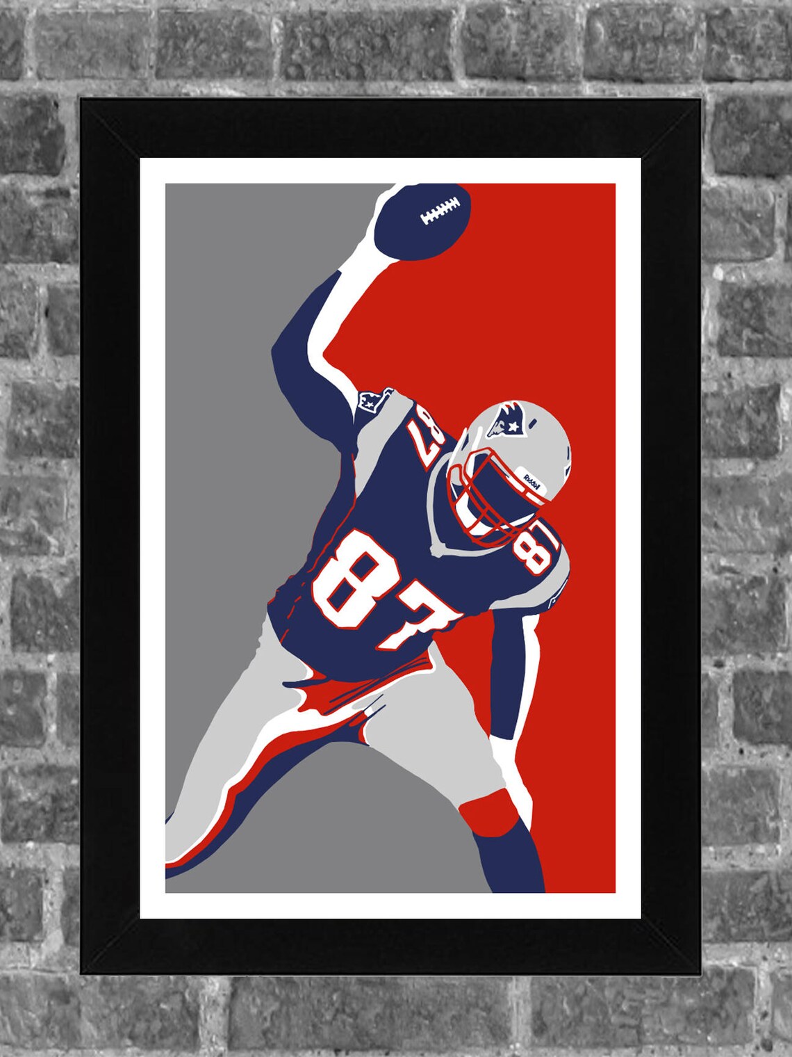 New England Rob Gronkowski Sports Print Art 11x17 | Etsy