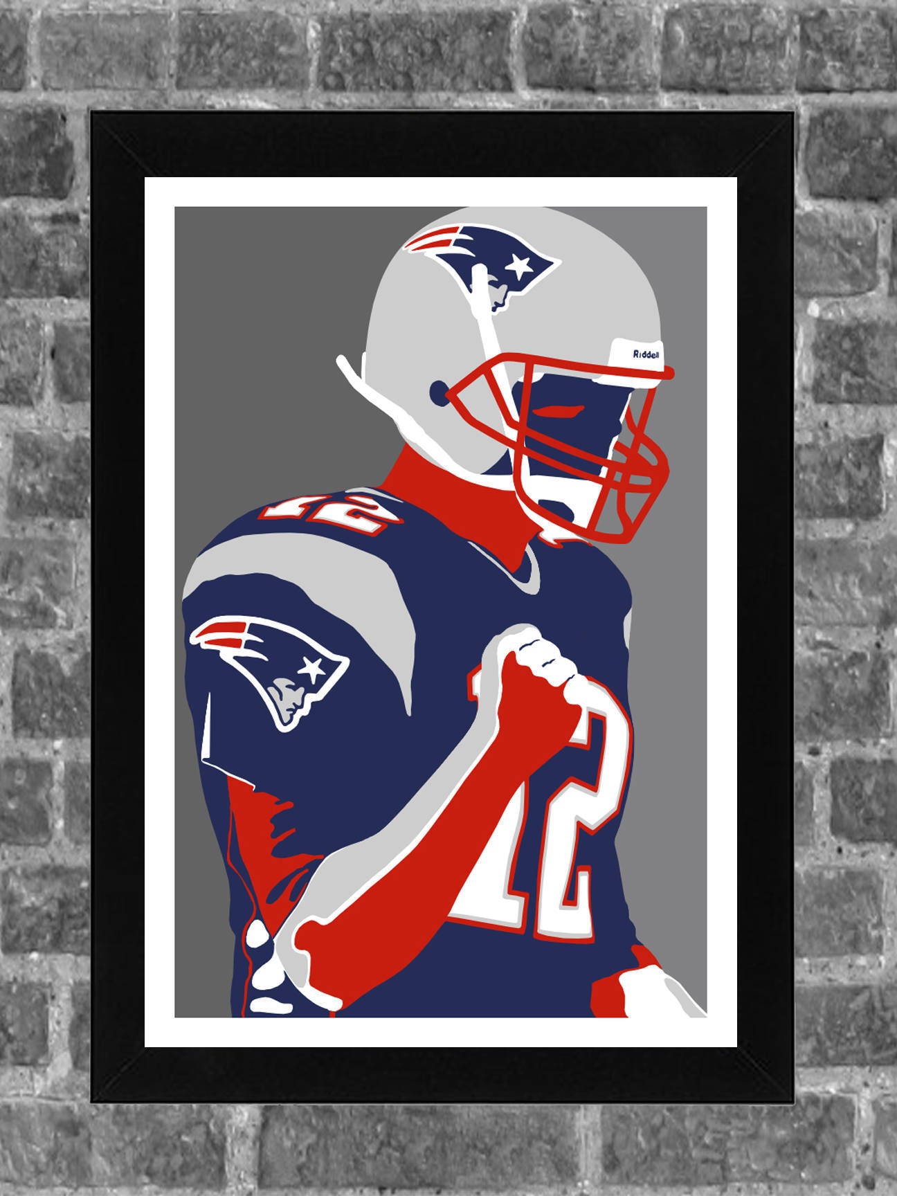 New England Tom Brady Portrait Sports Print Art 11x17 Inches - Etsy