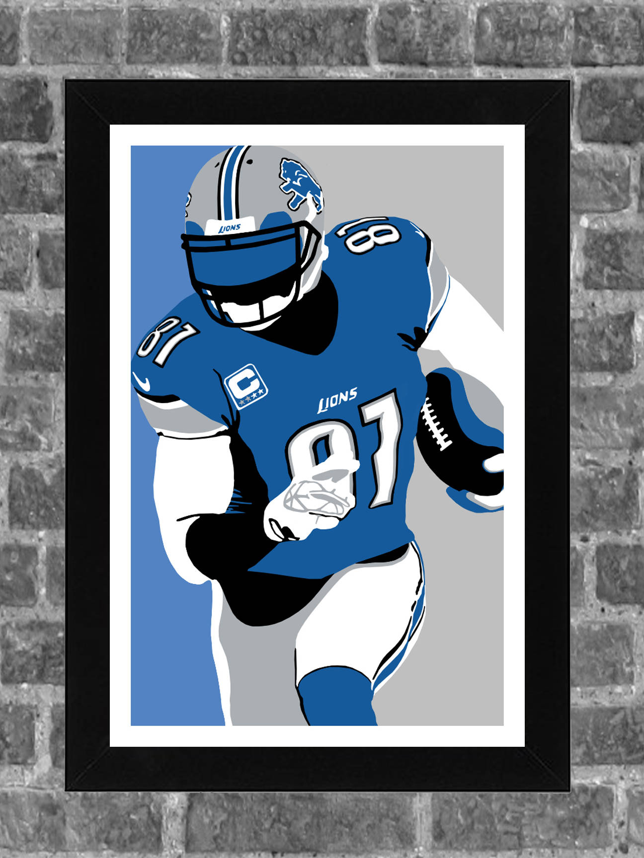 Detroit Calvin Johnson Sports Print Art 11x17 - Etsy