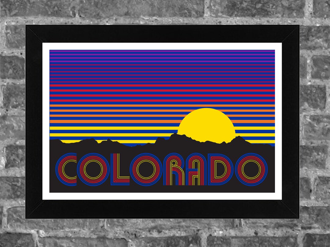 Colorado Neon State Poster Print Art 11x17 - Etsy