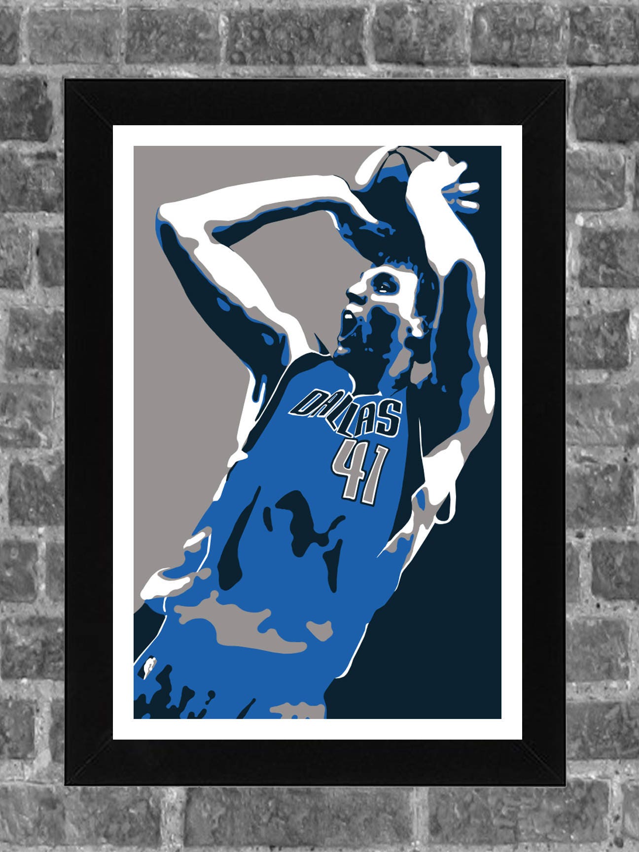 Dallas Mavericks Dirk Nowitzki Portrait Sports Print Art 11x17 | Etsy