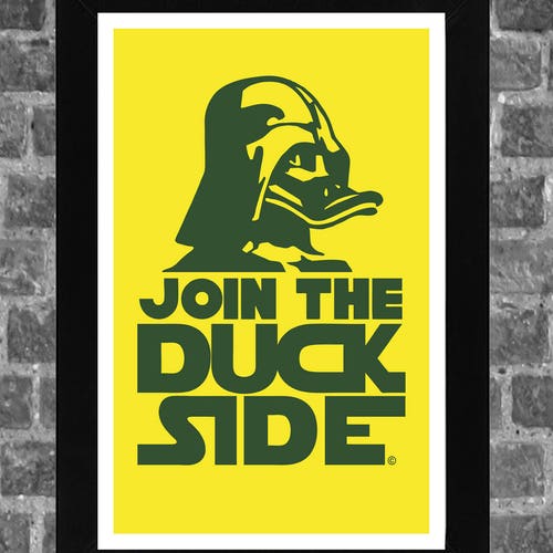 Oregon Ducks Sports Star Wars Join the Duck Side Poster Print | Etsy