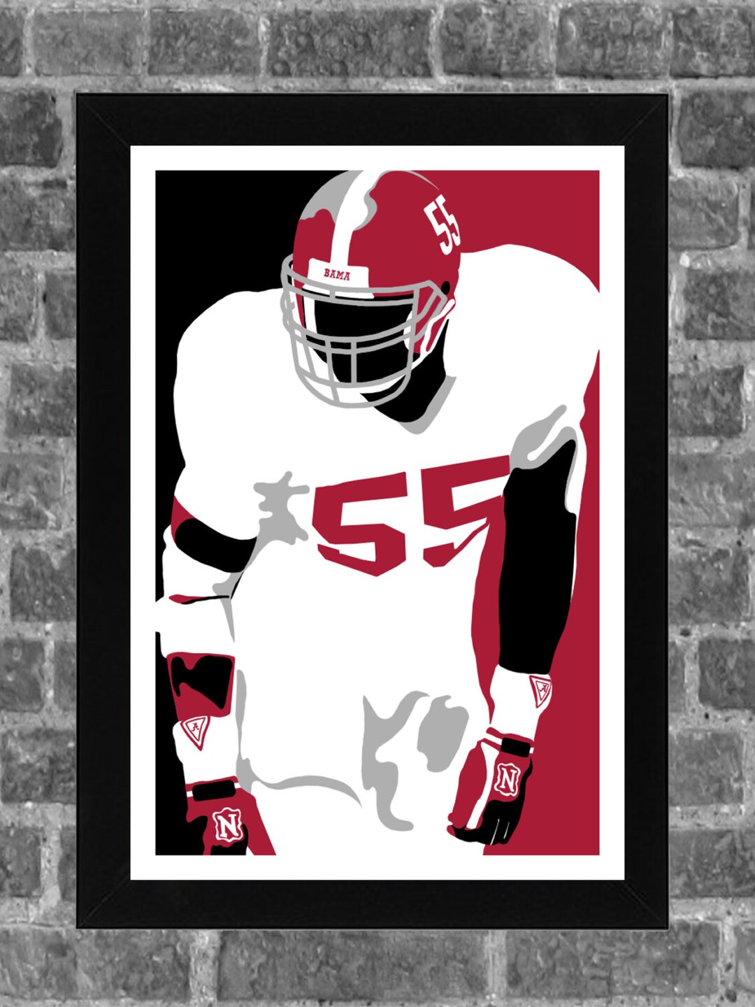 Alabama Crimson Tide Derrick Thomas Portrait Sports Print Art 11x17 - Etsy