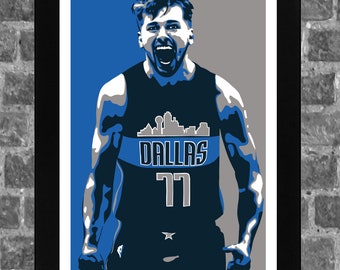 Dallas Mavericks Dirk Nowitzki Portrait Sports Print Art 11x17 | Etsy