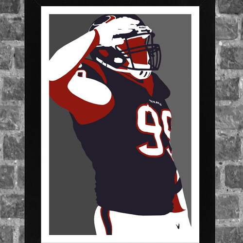 JJ Watt Poster Houston Texans Wall Art Art Print Canvas - Etsy