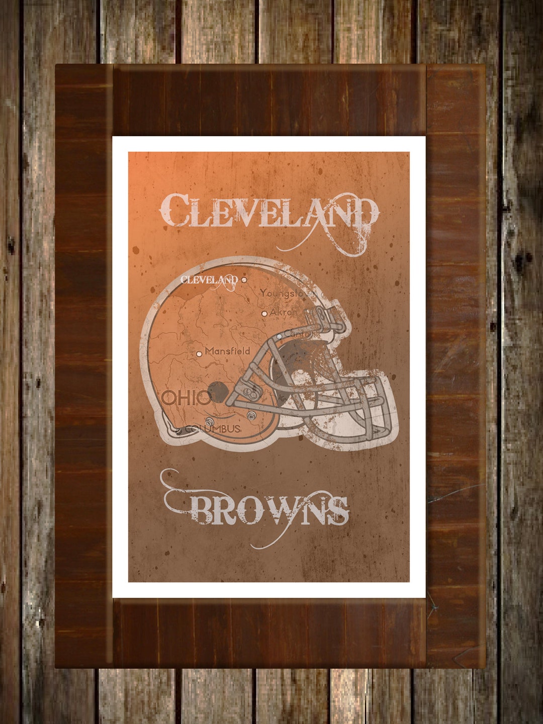 Cleveland Ohio Map Topographical Sports Print Art 11x17 - Etsy